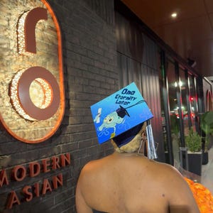 Squidward Printed Graduation Topper - Etsy UK