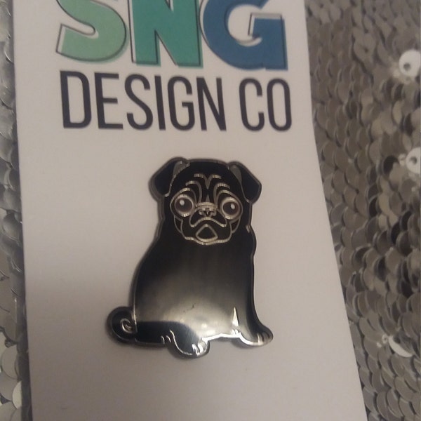 Black Pug Hard Enamel Pin | Cute Pug Pin | Cute Pug Gift - Etsy