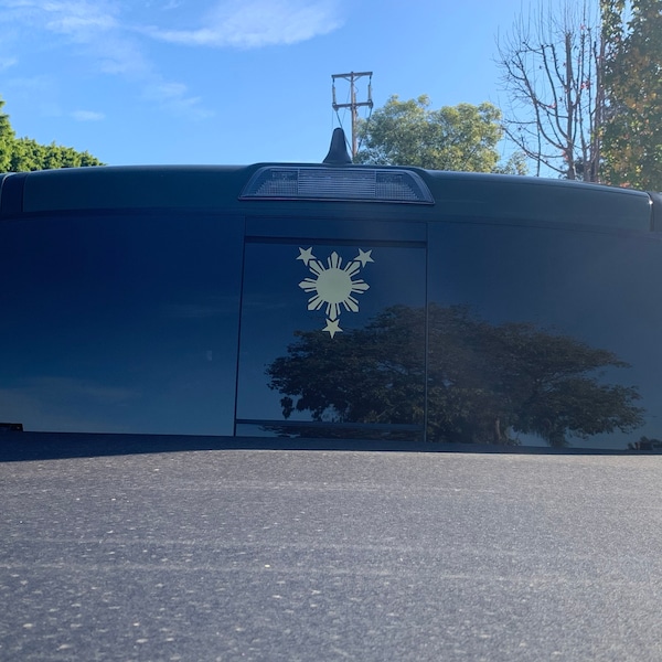 Philippines Flag Decal, Sun Sticker, Filipino Pinoy Pride, Car Window ...