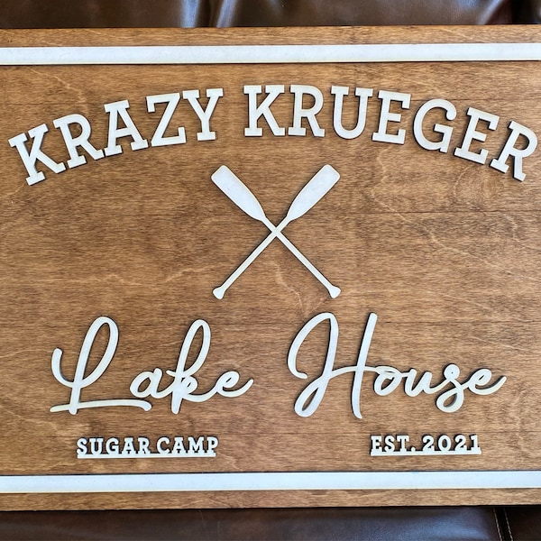 Family Lake House Sign, Lake House Decor, Customized Lake House Sign ...