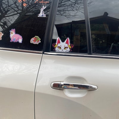 Kitsune Fox Peeker Sticker - Etsy