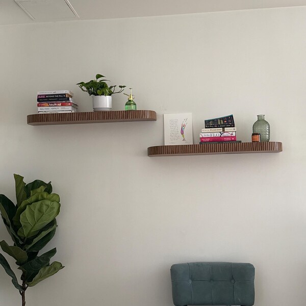 Custom Rounded Fluted Floating Shelf - Etsy