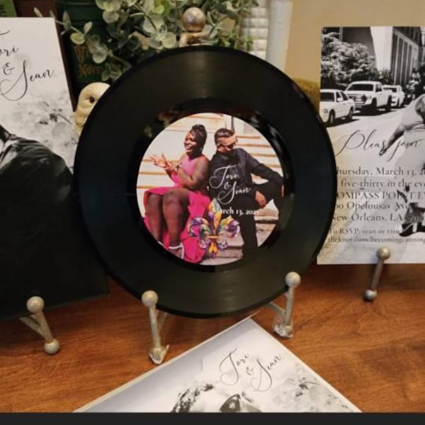 Vinyl Record Wedding Invitations, Authentic 45 Vinyl Record, Custom ...