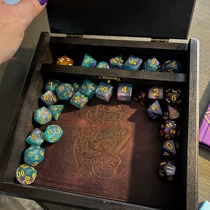 Custom Wooden DND Dice Box Tray RPG Dice Rolling Mat Tabletop Games D&D ...
