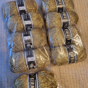 Royal Blue Metallic Yarn, Turkish Dark Blue Lame Lurex Yarn, Glitz ...