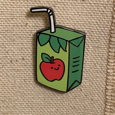 Apple Juice Box Enamel Pin Cute Hard Enamel Pin Food Pin Adorable ...