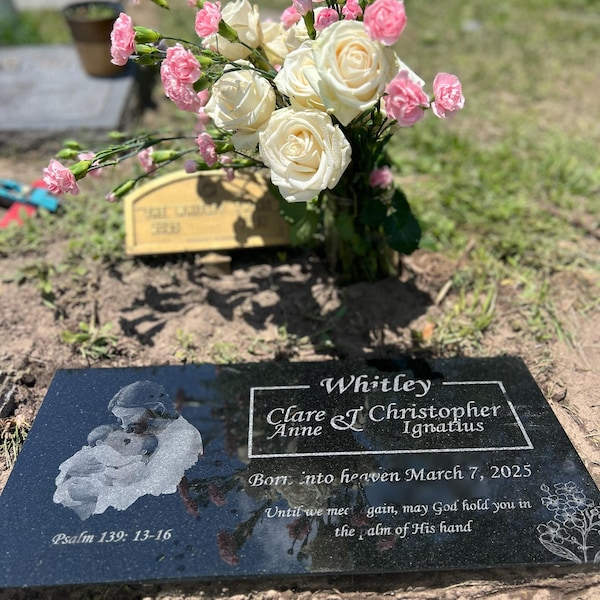 Personalized 8"x12"x1" Granite Memorial Headstone, Memorial Marker ...