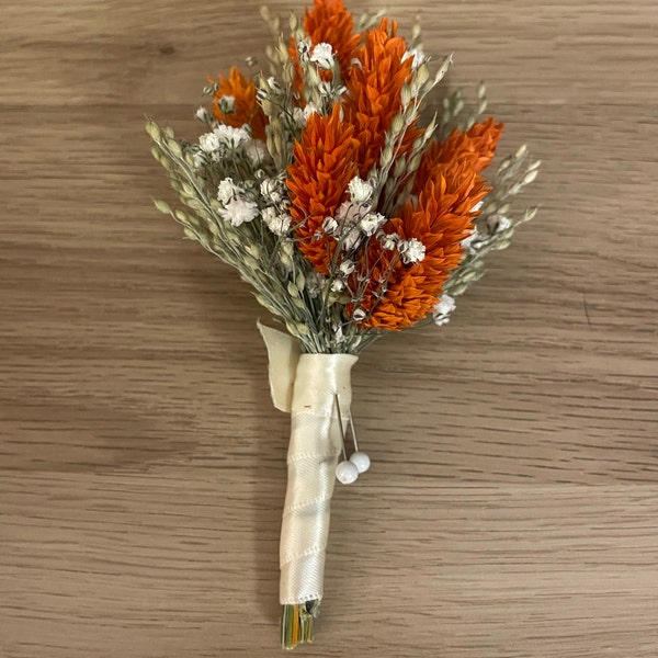 Orange Wedding Boutonnieres, Dried Orange Buttonhole, Dried Flower ...
