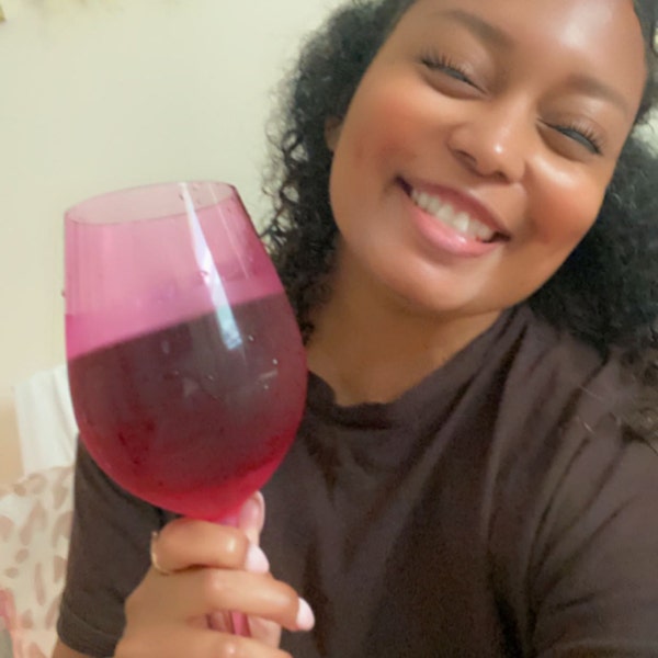 Barbie Pink and Magenta Tall Stemmed Wine Glasses, Premium Cocktail ...