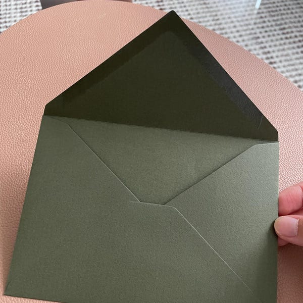 C6 Olive Envelope Greenery Invitation Envelope Minimalist Dark Green ...