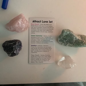 Attract Love Stone Set Heart Chakra Raw Crystal Love Set Manifest Love ...