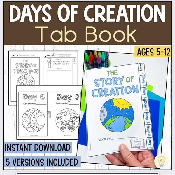 7 Days of Creation Printable - Kids Bible Craft - Sunday School ...