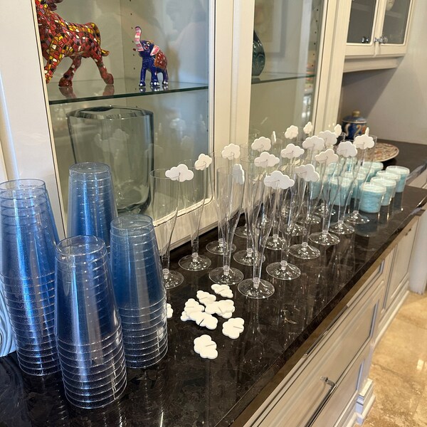 10 Cloud Glass Charm | Head in the Cloud Drink Topper Glass | Drink Tag ...