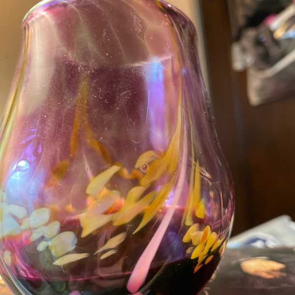 Blown Glass Space Paperweight, Blacks, Golds, White and Burgundy ...