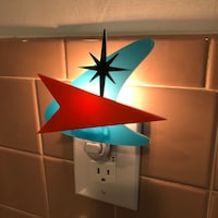 Mid Century Modern Night Light | "atomic Boomerang" Design | Retro ...
