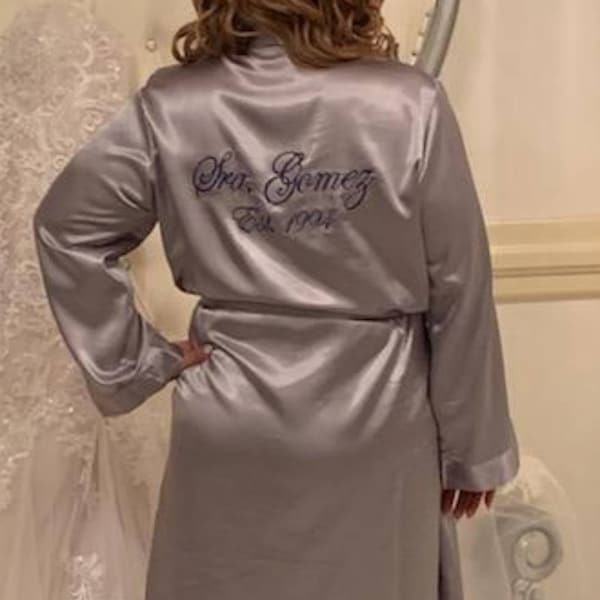 Personalized Mrs. Robe, Monogrammed Satin Robe, Bridal Robes, Custom ...