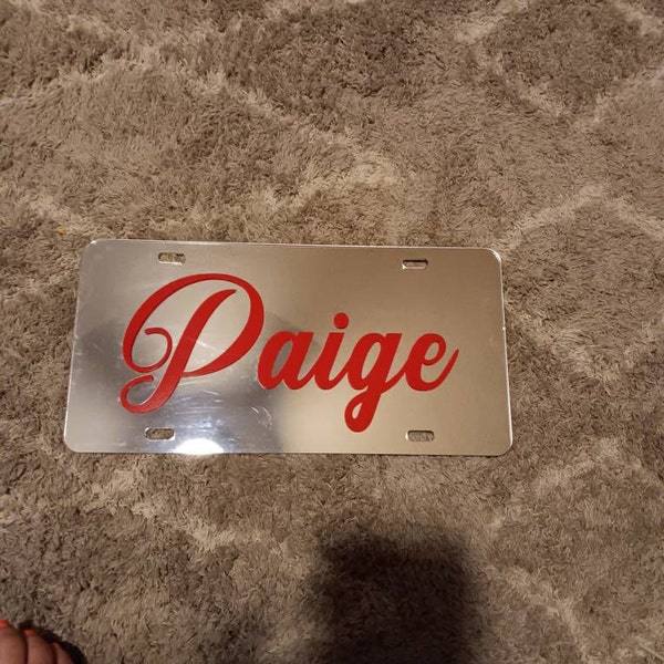 Personalized Mirror License Plate With Name, Nickname, or Company Logo ...