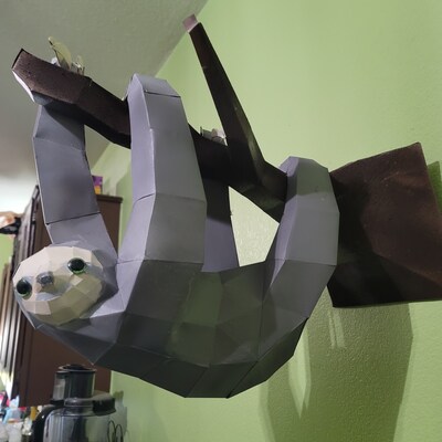 Sloth Papercraft, Paper Sloth, DIY, Paper Animal, Home Decor, Handmade ...