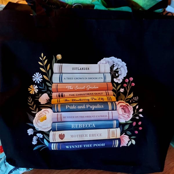 Custom Bookworm Zippered Tote Bag With Personalized Book Names ...