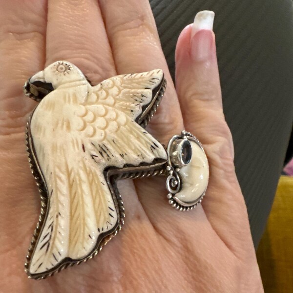 Bone Carved Rabbit Pendant, Handcrafted, Nepalese, Tibetan Repousse ...