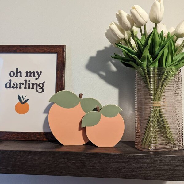 Wood Peach, Rustic Peach, Peach Decor, Peach Theme, Peach Tiered Tray ...