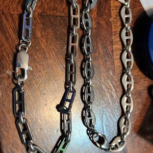 Stainless Steel Double Clasp O Ring Chain Necklace Grunge Alternative ...