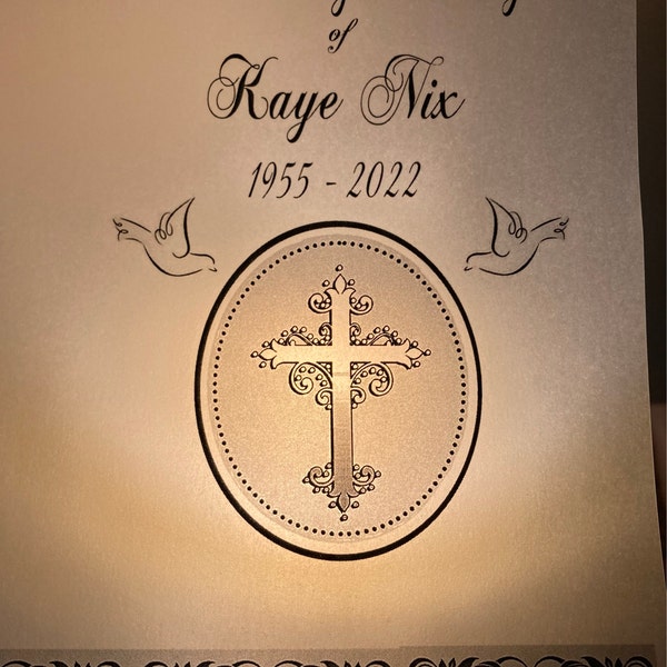 12 Personalized Memorial Funeral, Celebration of Life Table Decoration ...