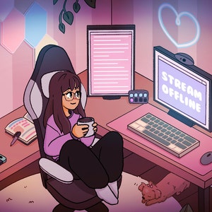 Animated Twitch Overlay With Custom Character Stream Screen / Cute ...