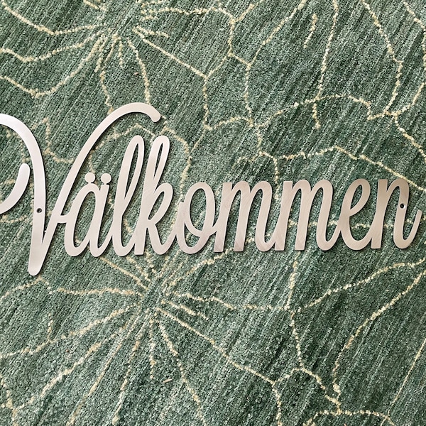 Välkommen Welcome Metal Sign, Swedish Welcome, Scandinavian, Sweden ...