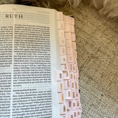 Mini Blushing Pink Gold Foil Bible Tabs Standard & Catholic/apocrypha ...
