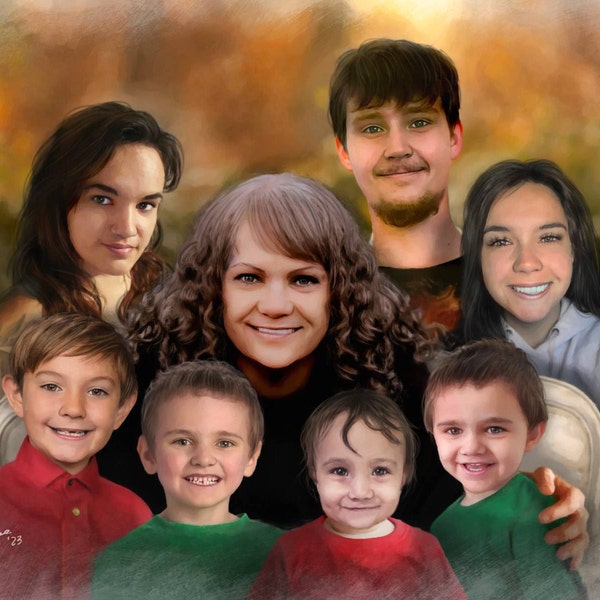 Custom Portraits With Loved Ones, Personalized Family Portraits ...