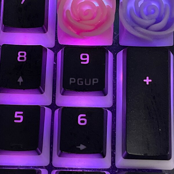 Rose Pastel Flower Artisan Keycap Cherry MX Mechanical Gaming Keyboards ...