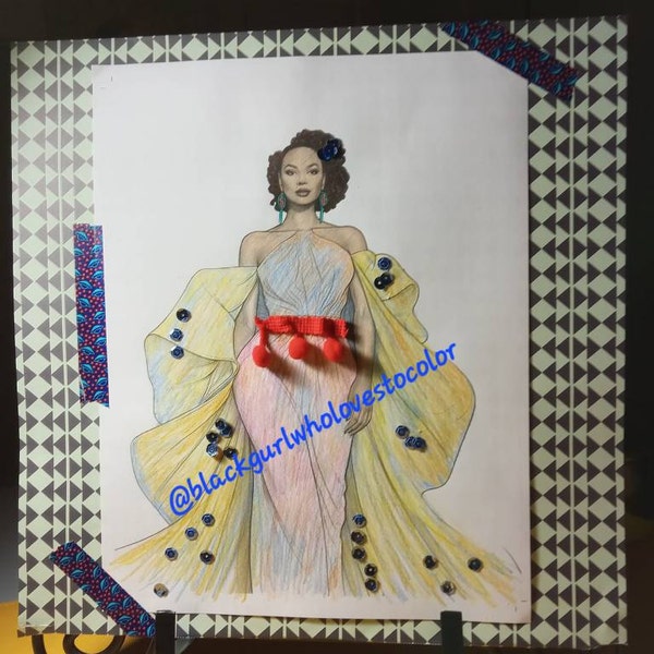 Black Beautiful Loc'd Baddie Art | Black Woman Portrait | Wall Art ...