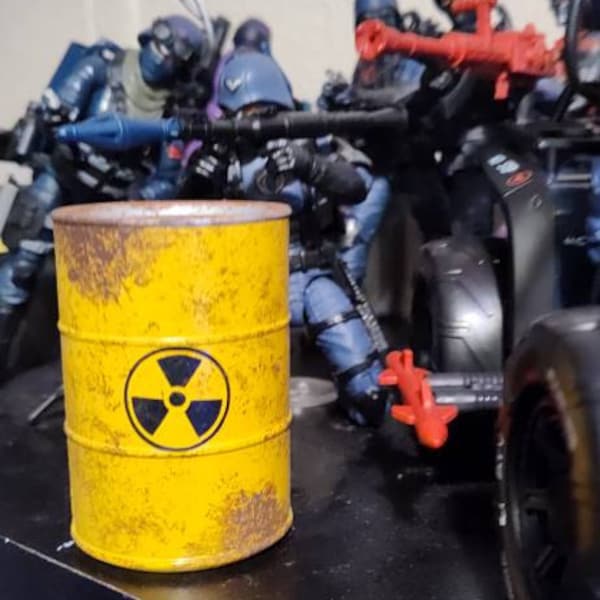 1:12 Scale Rusty Radioactive Toxic Barrel Prop Diorama Action Figure ...