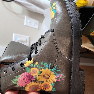 Anime Boots 7 Black Combat Boots Anime Custom Shoes, Vegan Leather Lace ...