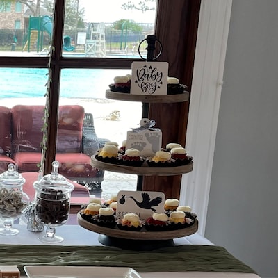 Baby Girl & Baby Boy Tiered Tray Decor, Neutral Tier Tray Decor Baby ...