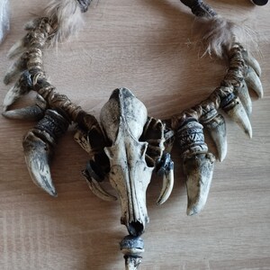 Cave Wolf Skull Hat Shaman Costume Accessory Handmade Headdress LARP ...