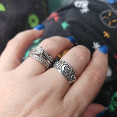 Gothic Wedding Ring,claddagh Ring,skeleton Wedding Ring Made of 925 ...