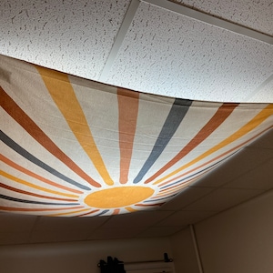 Vintage Sun Tapestry Retro Grunge 70s Minimal Geometric Abstract Art ...