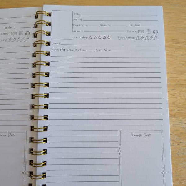 Book Review Journal: Reading Log With 100 Review Pages - Etsy