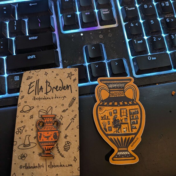 Greek Amphora Enamel Pin | Greek Pottery Inspired Hard Enamel Pin ...