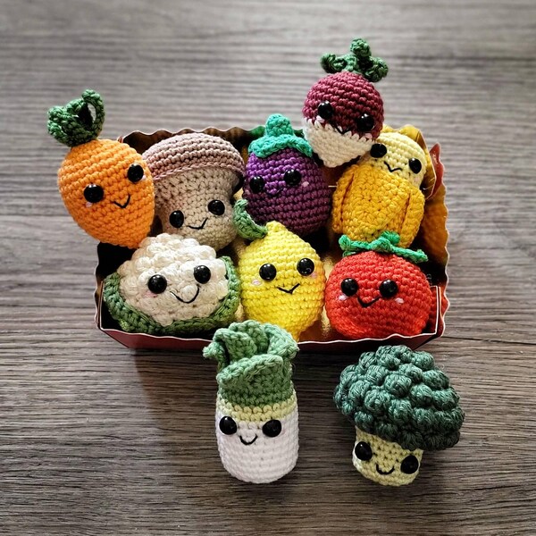 Fruit & Vegetables Crochet Amigurumi Pattern - 33 Pattern Bundle, Food ...