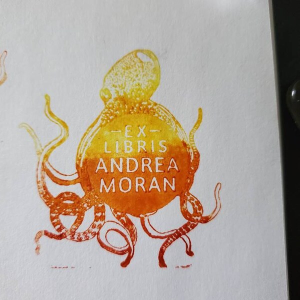 Squid Library Stamp, Custom Ex Libris Self Inking Book Plate, Booktok ...