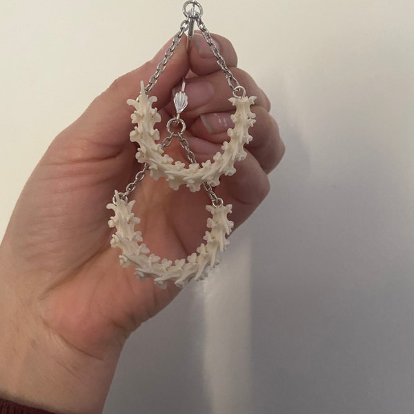 Crescent Moon Python Vertebrae Hoops - Etsy
