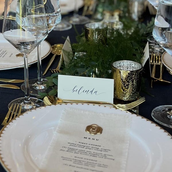 Modern Wedding Menu / Fabric Menus / Fabric Dinner Menus / Fabric ...