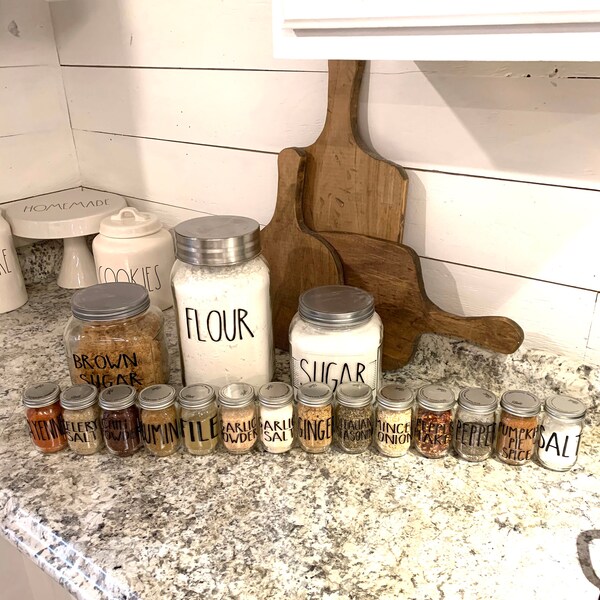 A Full Set of Rae Dunn Inspired Kitchen Labels - Etsy