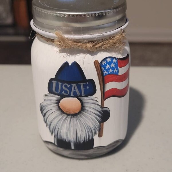 Military Gnome Mini Mason Jars, 3 Inches Tall, Sold Individually, Army ...