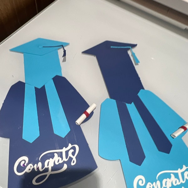 Graduation Gift Card Holder, DIY Graduation Card, Cap and Gown Svg ...