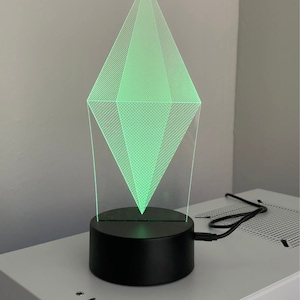 Sims Plumbob Edge Lit Led Lamp - Etsy