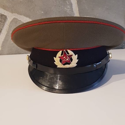 Soviet Army Cap Authentic Officers Cap,size 56, US M Vintage Red Army ...